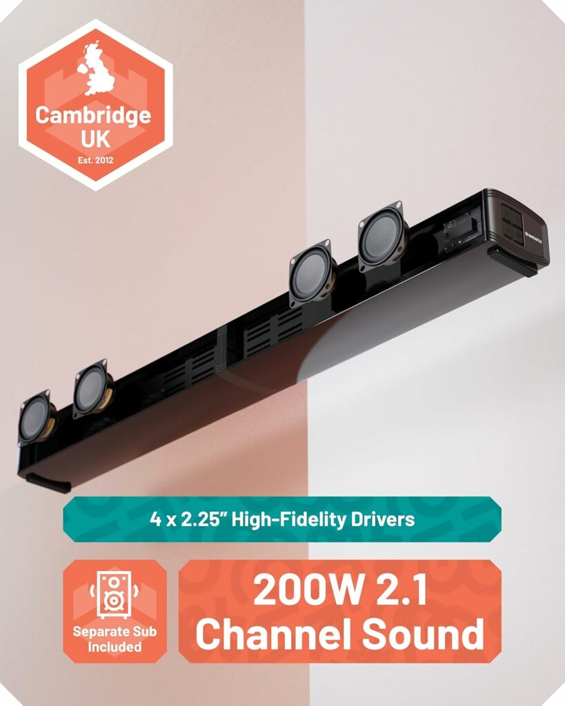 Majority Soundbar SB80 XTRA Split 2in1 Bar/Speakers 200W 2.1 with Sub ...