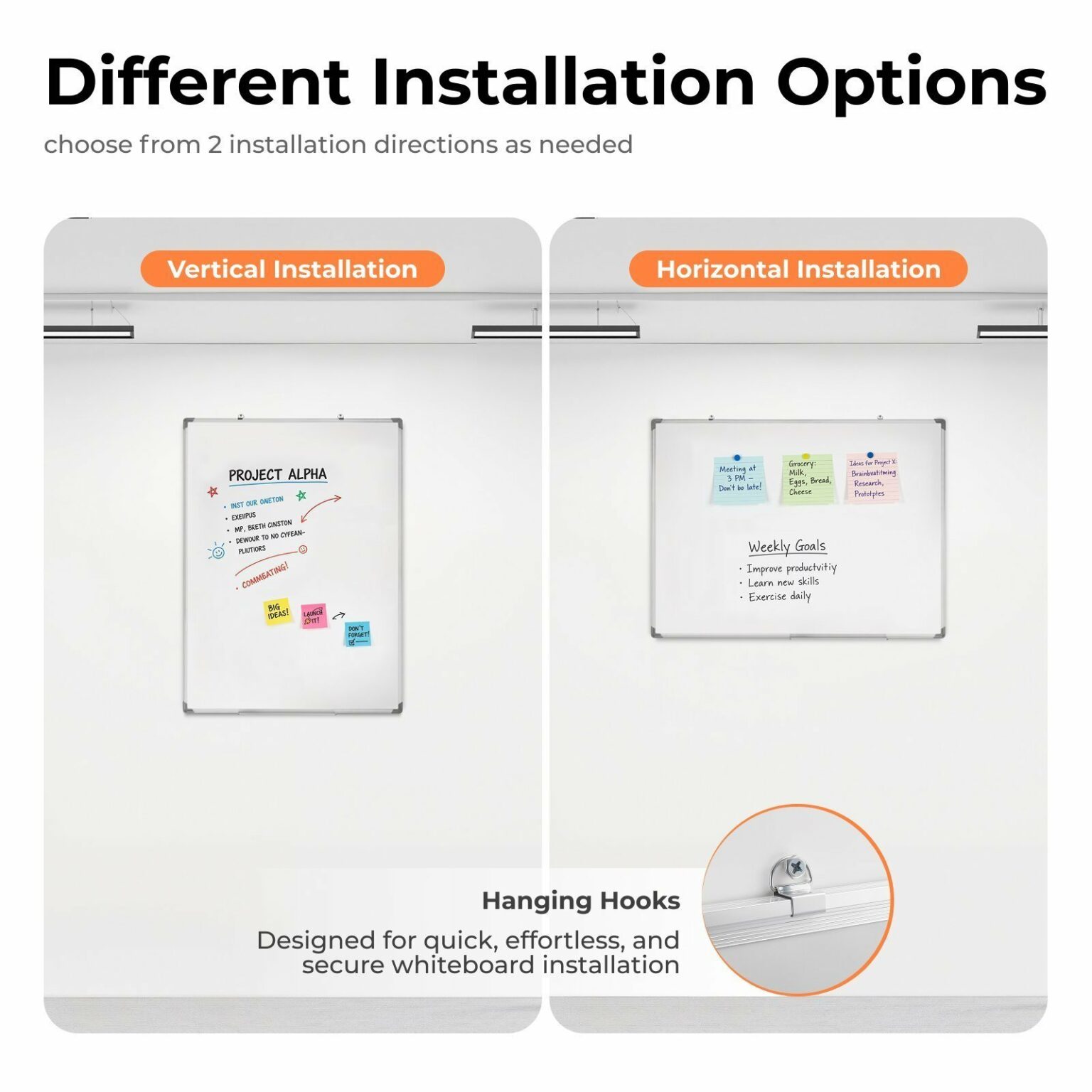 Lumivida Whiteboard Magnetic Dry-Erase Wall-Mounted Medium WB02-2 - Coolio